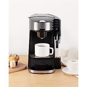 Boly 6-In-1 Coffee Maker with Auto Milk Frother, Single Serve Coffee, Tea, Latte and Cappuccino Machine, Compatible With Capsule & Ground Coffee, Compact Coffee Maker