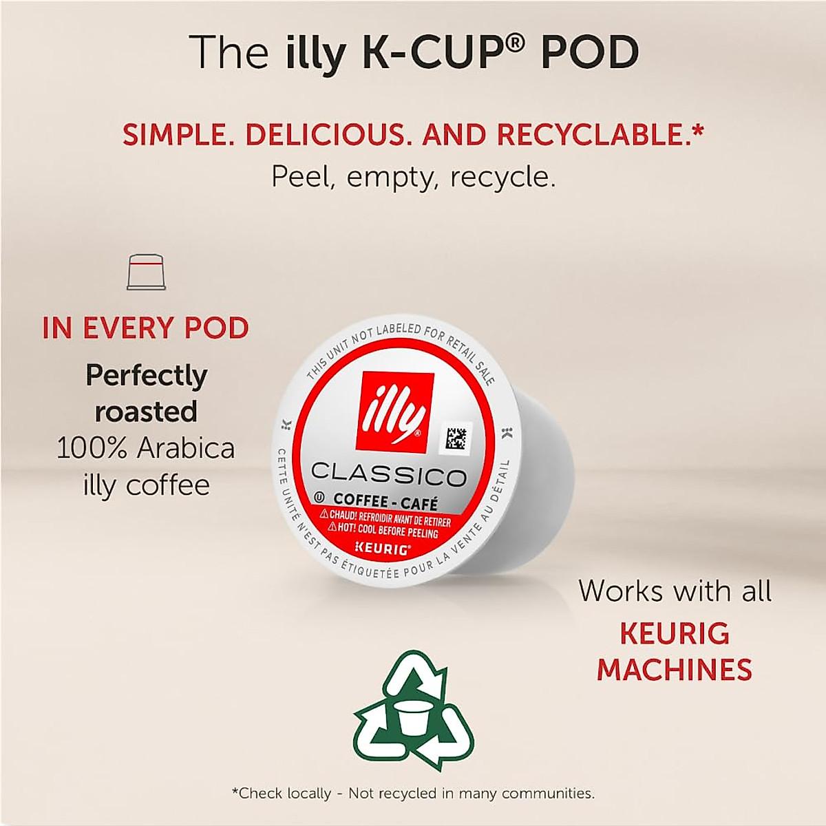 illy Coffee, Smooth and Balanced, Classico Medium Roast , Made with 100% Arabica Coffee, All-Natural, No Preservatives, Coffee Pods for Keurig Coffee Machines, 32 K-Cup Pods (Pack of 1)