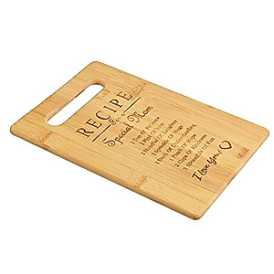 Mothers Day Gift - Cutting Board - Recipe for a Special Mom Mommy Birthday Gift Love Heart 8.7" x 11.8"