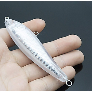 10PCS Unpainted Lure Blanks 10.48g 8.5cm with 6mm Free Fishing Eye Crankbait Simulation Blank Body Clear Hard Baits Trout Salmon Swimming Sea Bait Topwater Freshwater Plastic Minnow Lure 8300 6mm