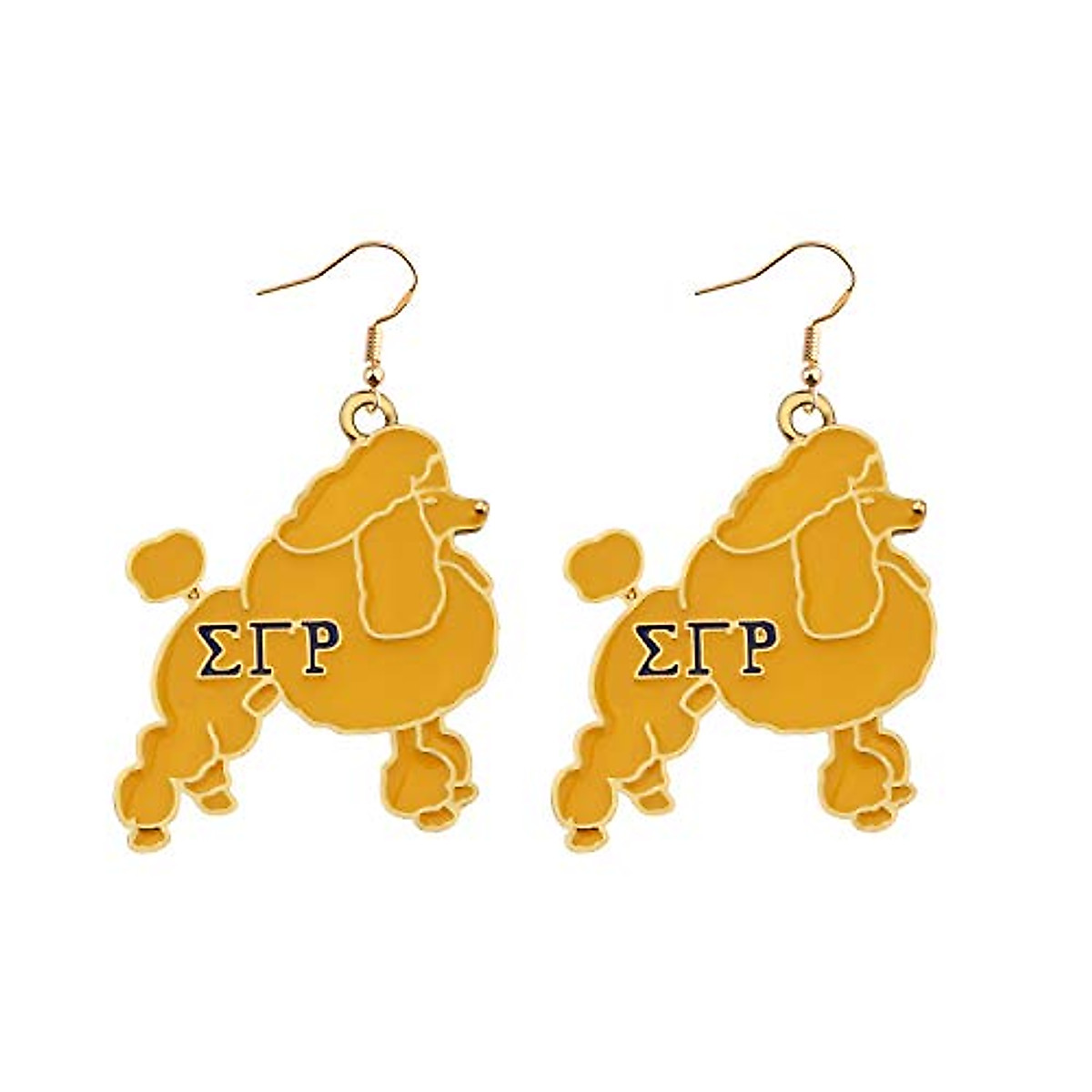 CHOORO Sigma Gamma Rho Sorority Necklace 1922 Sorority Paraphernalia Gift Greek Sorority Jewelry (Yellow dog earrings)