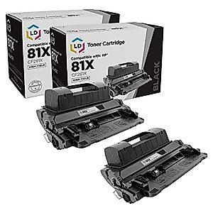 LD Products Compatible Toner Cartridge Replacement for HP 81X CF281X High Yield Laserjet Enterprise Flow MFP M630z M604dn M604n M605dh M605dn M605n M605x M606dn M606 M630dn M630f M630h (Black, 2-Pack)