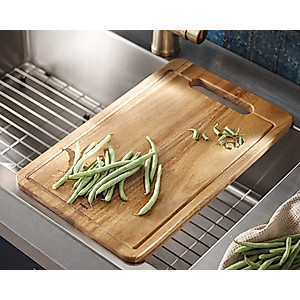 Moen Luxe Chef 18-Gauge Stainless Steel Dual Mount 33" x 22" Single Bowl Workstation Sink, Includes Cutting Board, Flexible Drying Rack, Colander, Bottom Sink Grid, and Drain, GS181012BUX