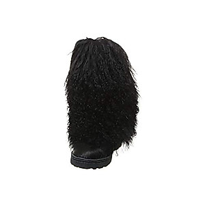 BEARPAW Women's Boetis Black Size 9 | Women's Boot Natural Fur | Women's Slip On Boot | Comfortable Winter Boot