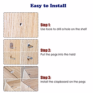 Shelf Support Pegs Kit, 94 Pcs 4 Styles Shelf Pegs, 5mm Nickel Plated Cabinet Shelf Bracket Pegs, Shelf Pins Holders for Bookcase Kitchen Closet Shelf Shelves Furniture Cabinet
