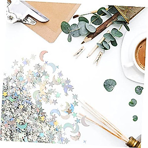 WIAMEE 3pcs 1 Stylesilver Decors and Mixed Balloon Iridescent Style Metallic Wedding Birthday Scatters Table Decorations DIY Decor Star of Festival Moon Decorative Party Glitter