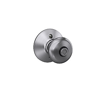 Schlage F40 PLY 626 Plymouth Door Knob, Bed & Bath Privacy Lock, Satin Chrome