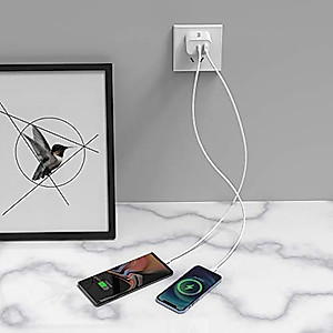20W USB C Wall Charger Block, 2-Pack Fast Charging Block, Dual Port PD Power Delivery Type C Charger Adapter Plug Compatible with iPhone 14 Pro Max/13/12/11/Mini/SE X XS,Galaxy and More