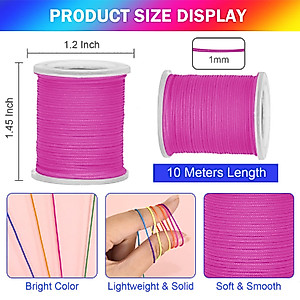 Monrocco Jewelry Nylon Cord, 10 Rolls 1mm Chinese Knotting Cord Nylon Hand Knitting Cord String Beading Thread for Jewelry Making Bracelet Beading Thread