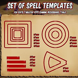 Sintuff 15 Pcs Spell AOE Damage Template Red Translucent Acrylic Area of Effect Spell Templates Set Include 5 Cube 4 Circle 2 Cone 4 Line Templates for Gifts Tabletop RPG Gaming Accessories Tools