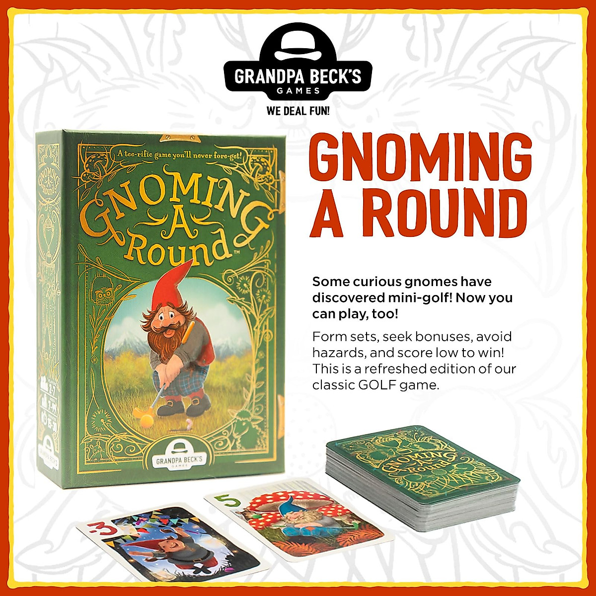 Grandpa Beck's Games Gnoming A Round | Fun Family Card Game | Enjoyed by Kids, Teens, & Adults | from The Creators of Cover Your Assets - 2-7 Players, Ages 7+