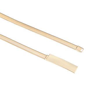 BABEYOND Metal Waistband Skinny Belt Elastic Waist Strap Stretchy Belt for Dress (Style-1-gold, Large (30.1"-34.1"))