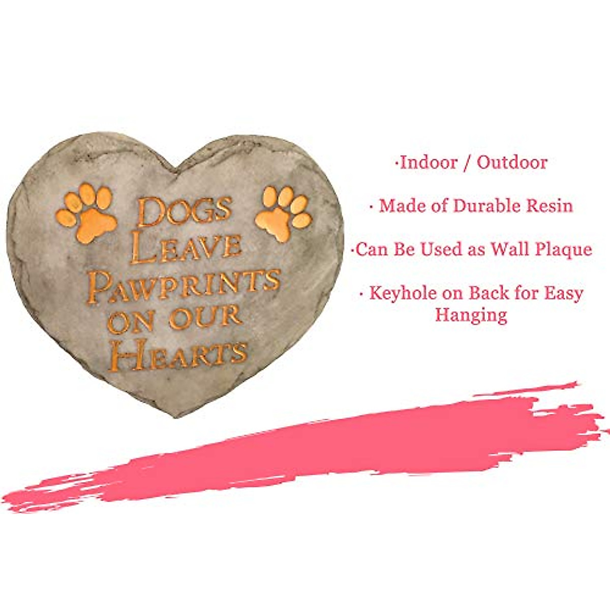 Spoontiques - Garden Décor - Dogs Leave Pawprints Stepping Stone - Decorative Stone for Garden