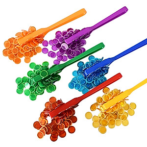 Yuanhe Magnetic Bingo Chips Set - 6 Colors Magnetic Wands with 600 Metal Chips for Counting and Sorting, Educational Activities