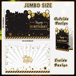 Large Greeting Card 25 x 16 inch Giant Guest Book Jumbo Birthday Card Big Happy Birthday Card Oversize Plastic Custom Card for Women Men Party Decorations (Birthday Theme)