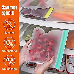 Dishwasher Safe Reusable Silicone Storage Ziplock Bags, Leakproof Reusable Gallon Freezer Bags, BPA FREE Food Storage Bags for Marinate Food, Fruits, Sandwich, Snack, Meal Prep, Travel Item (24)