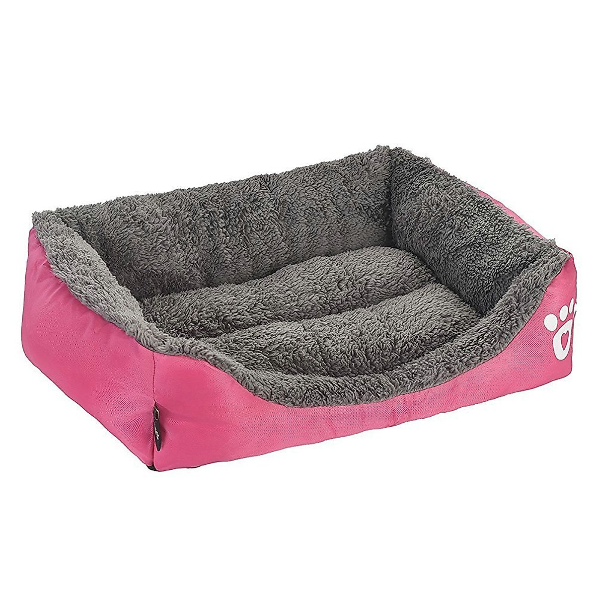 Rectangular Dog Cat Beds Mattress Washable Pads Room, Soft Winter WarmPlush Faux Fur Sleeping Pet Fleece Bed Mat for Small Doggy Kitten Puppy, with Anti-Slip Waterproof Bottom, (Pink)