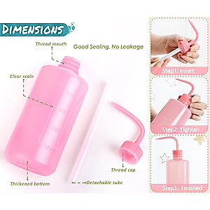 Tattoo Wash Bottle- Melphoe 2Pcs 500ml Water Squirt Bottle Succulent Watering, Safety Rinse Bottle Watering Tools, Tattoo Supplies, Irrigation Squeeze Sprinkling Can Wash Plant Bottle (Pink)