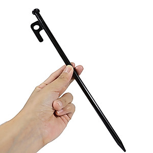 Tent Stakes Heavy Duty 12inch 8 Pack Steel Tent Pegs Metal Tent Stakes Tent Pegs for Car Camping,Yard Decoration,Tarp, Shade Tent, Inflatables, Picnic