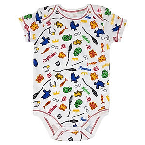 Warner Bros. Harry Potter Baby Boys' 5-Pack Bodysuits Hogwarts Gryffindor (3-6 Months)