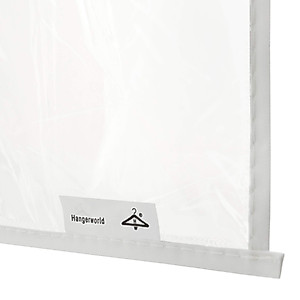 HANGERWORLD Pack of 6 Clear Garment Bags for Hanging Clothes - 40inch Suit Bag, Plastic PEVA, Showerproof, Clothes Dust Protector Cover