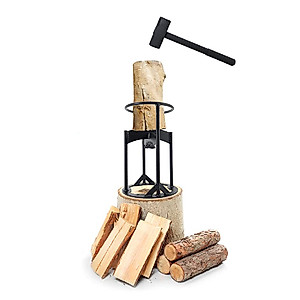 BiggerFire XL Kindling Splitter,Carbon Steel X Large Manual Log Splitter 14.6"X 8.5" Firewood Kindling,Dual Blade Wood Splitter Cutter with Carry Bag