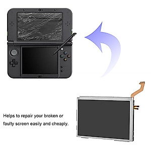 ASHATA Replacement LCD Screen for for 3DS XL System Games, Replacement Parts Accessories Top Upper LCD Screen Display for 3DS XL System Games