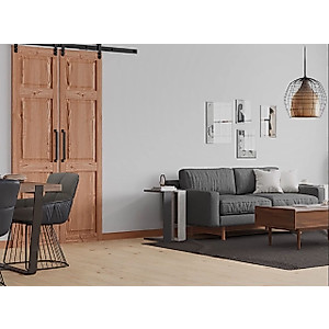 JV Home Muju Collection Modern Side Table | Nightstand Mobile C Table for Sofa Bedside Living Room Bedroom 22 inch Anthracite - Light Mocha - Ancient White