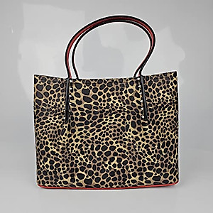 Christian Louboutin Cabarock Small Leopard Print Leather Tote Bag