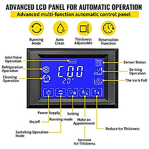 VEVOR 110V Commercial Ice Maker 400LBS/24H, 350LBS Large Storage Bin, ETL Approved, Clear Cube, Advanced LCD Panel, SECOP Compressor, Air Cooled, Quiet Operation, Include Scoop & Premium Water Filter