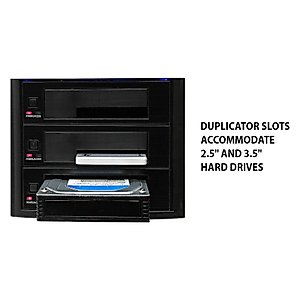 Systor 1:3 HDD/SSD Hard Drive Duplicator - 9GB/Min - Standalone Copier & Eraser/Sanitizer for Multiple SATA 3.5 Disk & 2.5 Solid State Drives - Copy Speeds of up to 150MB/Sec (SYS203HS-DP)