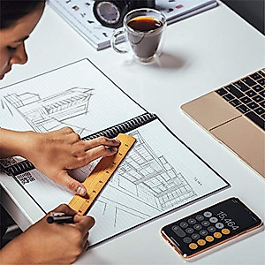 Rocketbook Matrix Graph Notebook - Eco-Friendly Reusable Notebook with 1 Pilot Frixion Pen & 1 Microfiber Cloth Included - Dark Blue, Letter Size (8.5" x11") (MTX-L-K-CDF)