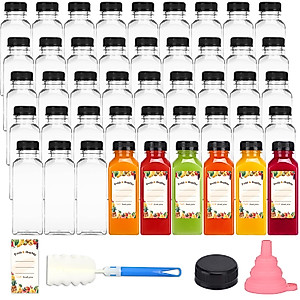 Moretoes 45pcs 12oz Juicing Bottles, Plastic Juice Bottles with Caps, Bulk Clear Empty Juicing Bottles for Drinking Milkshake Tea and Other Beverages