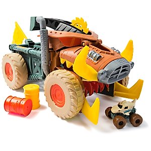 Monster Jam Mini Jam, Megalodon Mad Hog Chomper and Monster Truck, Fun Cleanup and Storage, Kids Toy Gifts for Boys and Girls Ages 3 and Up