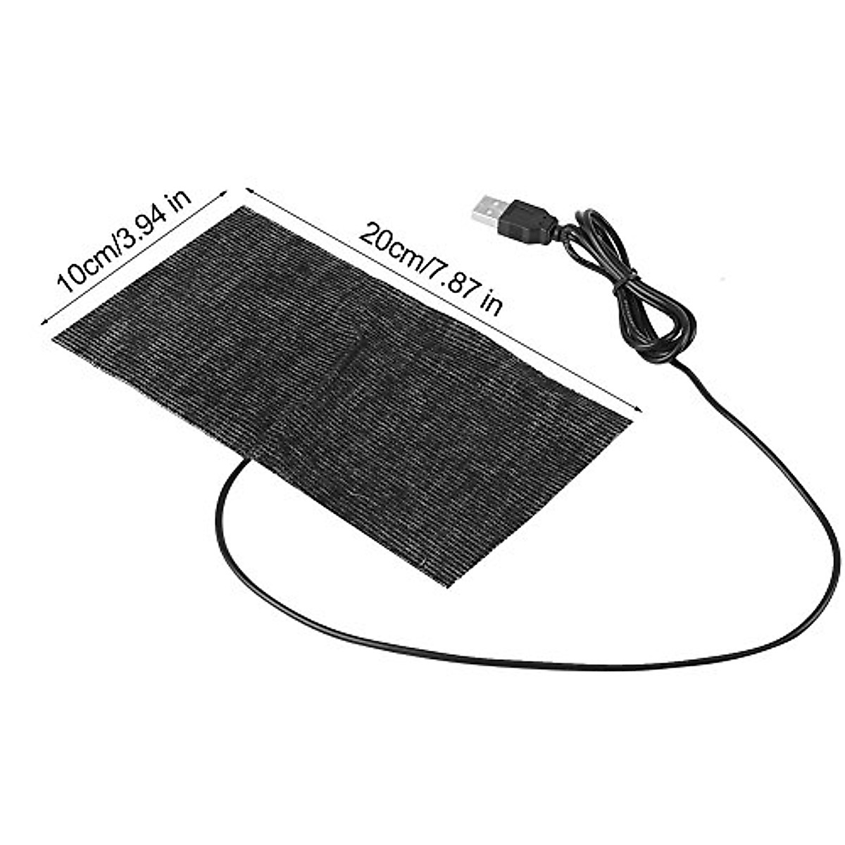 USB Seat Heating Sheet, Electric Heating Pad Black 5V USB Carbon Fiber Heating Mat Hand Warmer 20x10cm Mouse Pad Warm Blanket USB Heating Film for Warm Shoulder,Neck,Waist,Back,Abdomen, 35-45 Degrees