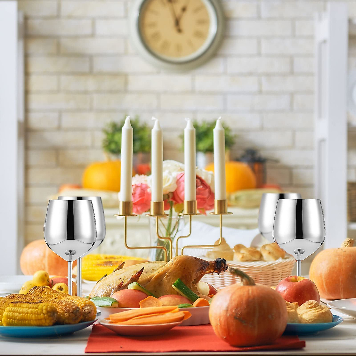 12 Pcs 18oz Stainless Steel Wine Glasses Metal Unbreakable Wine Glass Portable Steel Wine Glass Stainless Steel Wine Goblets Stemmed Silver Metal Wine Glasses for Wedding Anniversary Events Party