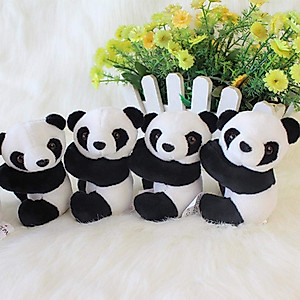 9 Pcs Finger Panda Plush 4 inch Panda Clips Curtain Holder Stand Note Memo Clips Photo Holder Cute Panda Toy Doll Finger Kids Toy,Home Decoration Plant Pots Bonsai Craft Decor,Chinese Style Souvenir