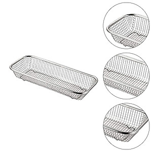 Cabilock Utensil Caddy Stainless Steel Cutlery Mesh Tray Utensils Silverware Kitchen Cabinet Drawer Organizer Tray Storage Basket for Kitchen Countertop Organization Silver Clear Silverware Organizer