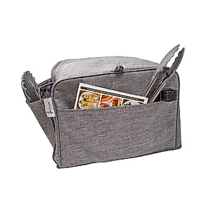 FoxCarr Dust Cover with Pockets Compatible with Ninja Foodi Grill, Heavy Duty Grill Cover with Wipe Clean Liner. Pocket to Hold Ninja air Fryer Grate. Pockets to Hold Your Ninja foodi Accessories…