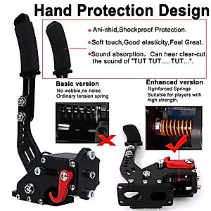 Obokidly Upgrade 2-IN-1 USB Handbrake Support G27/G29/G920 Compatible With PS4/PS5 + PC For Simracing Game Sim Rig With Clamp (Support G29 With Clamp, Black)