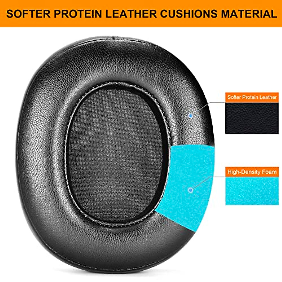 Elite 800 Ear Pads - defean Replacement Ear Cushion Cover Compatible with Turtle Beach - Ear Force Elite 800 Headset,Softer Leather,High-Density Noise Cancelling Foam