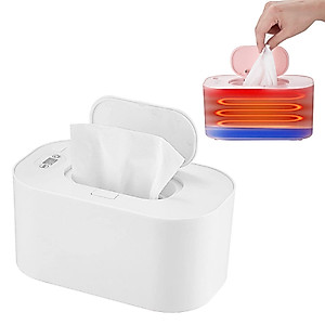 USB Baby Wipe Warmer,Wet Wipes Dispenser or Baby,Portable Wipe Warmer USB Baby Wipe Warmer,3 Temperature Modes,Large-Capacity Diaper Wipe Warmer for Home Car Travel (White, Mechanics)