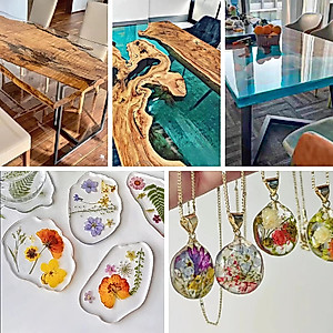 Demorex 1 Gallon Crystal Clear Epoxy Resin Kit, High Gloss & Bubbles Free Resin Supplies for Art Coating and Casting, Craft DIY, Wood, Tabletop, Bar Top, Molds, River Tables with Cups, Sticks, Gloves