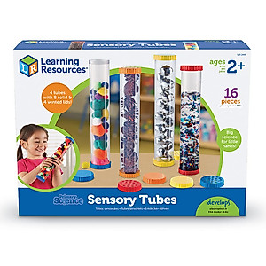 Learning Resources Primary Science Sensory Tubes - Set of 4 Tubes, Ages 2+ Science Toys for Kids, STEM Toys, Fine Motor and Sensory Toys