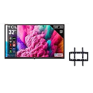 TCL 32S331 32-Inch HD LED Smart TV Includes Wall Mount (No Leg Stands) (Renewed)