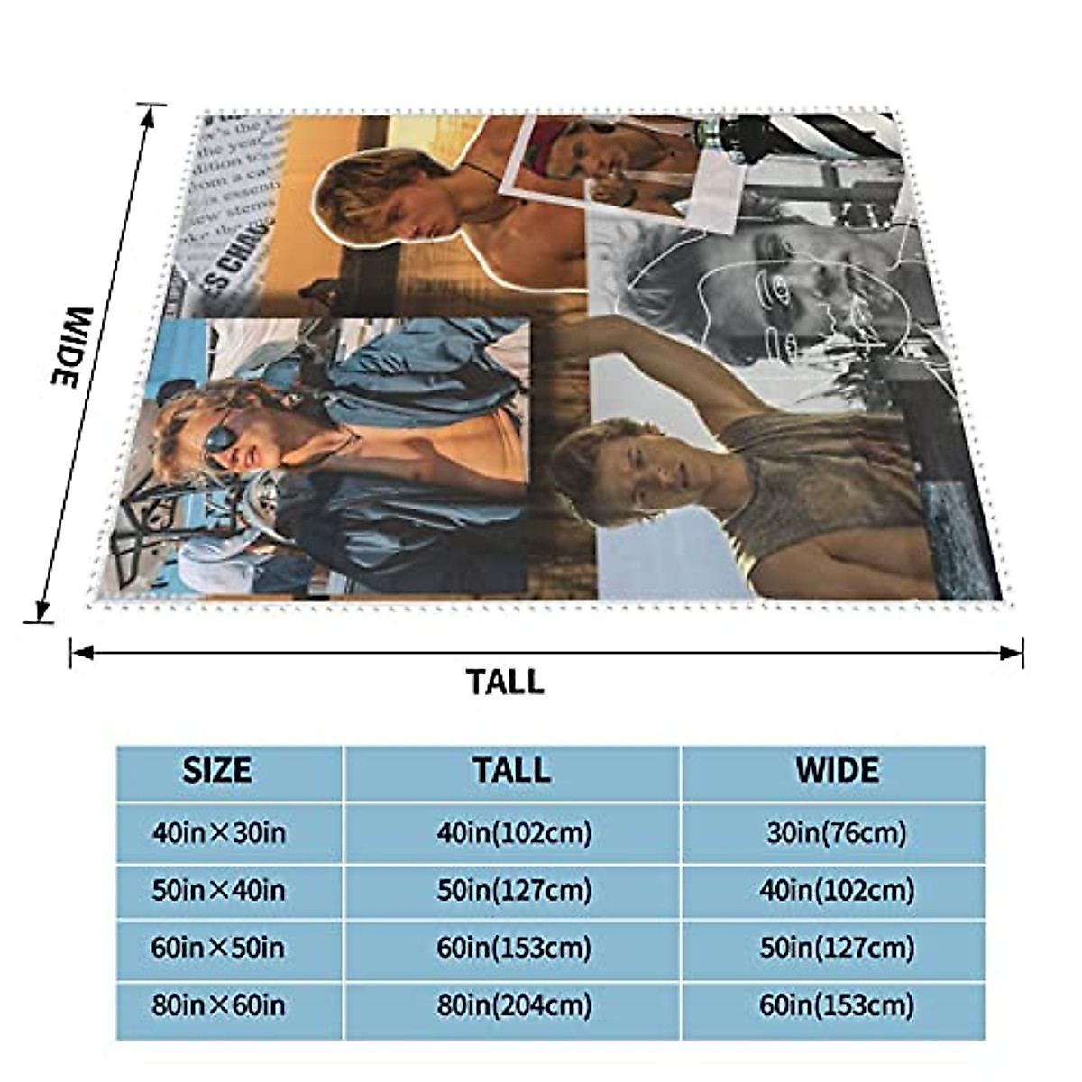 lofeeke Pompom Fringe Fleece Blanket Outer Banks JJ Flannel Throw Blankets for Couch & Bed 40"x30"