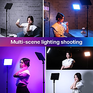 ULANZI LT003 RGB Video Light, 15W Portable LED Panel with 2100 Lumens, 10" Video Light Dimmable 2500K-9000K, Built-in 8000mAh Battery and USB Charger, CRI>95 for DSLR Camera Video Photography