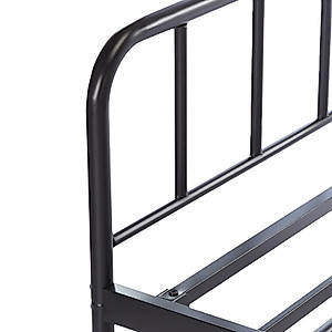 Amazon Basics Full Daybed and Twin Size Trundle Bed Frame Set, Steel Slat Support, Black