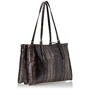 Calvin Klein Penny Triple Compartment Tote, Black Python,One Size