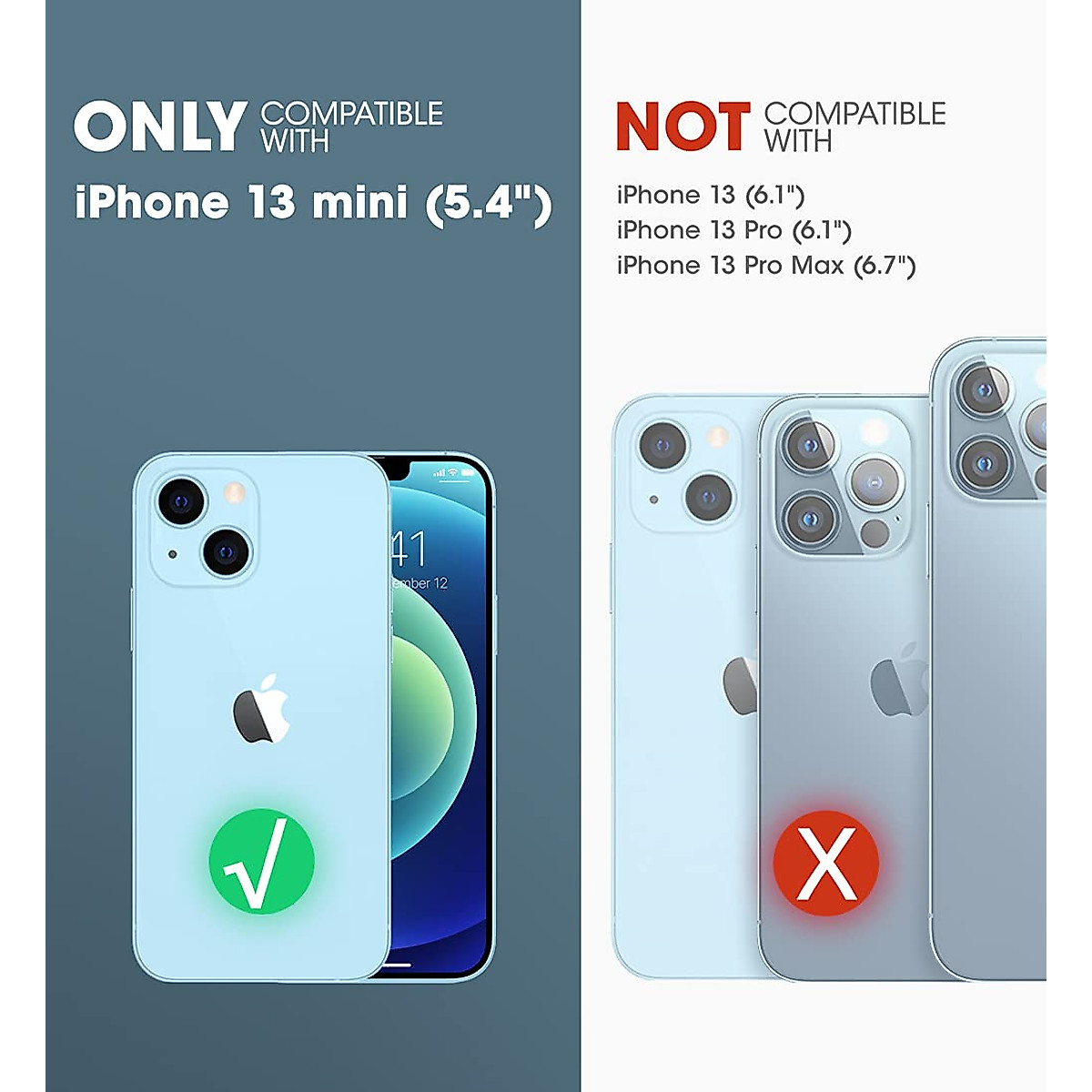 SUPCASE Unicorn Beetle Style Series Case for iPhone 13 Mini (2021 Release) 5.4 Inch, Premium Hybrid Protective Clear Case (Black)